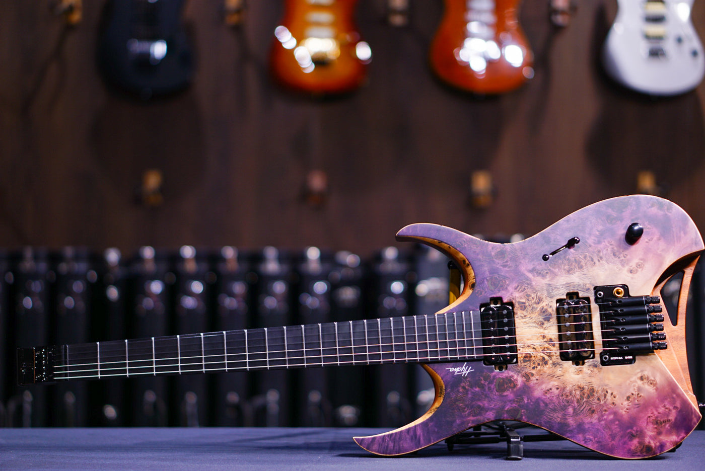 Mayones Hydra elite pro 6 trans natural fade purple burst out satine H