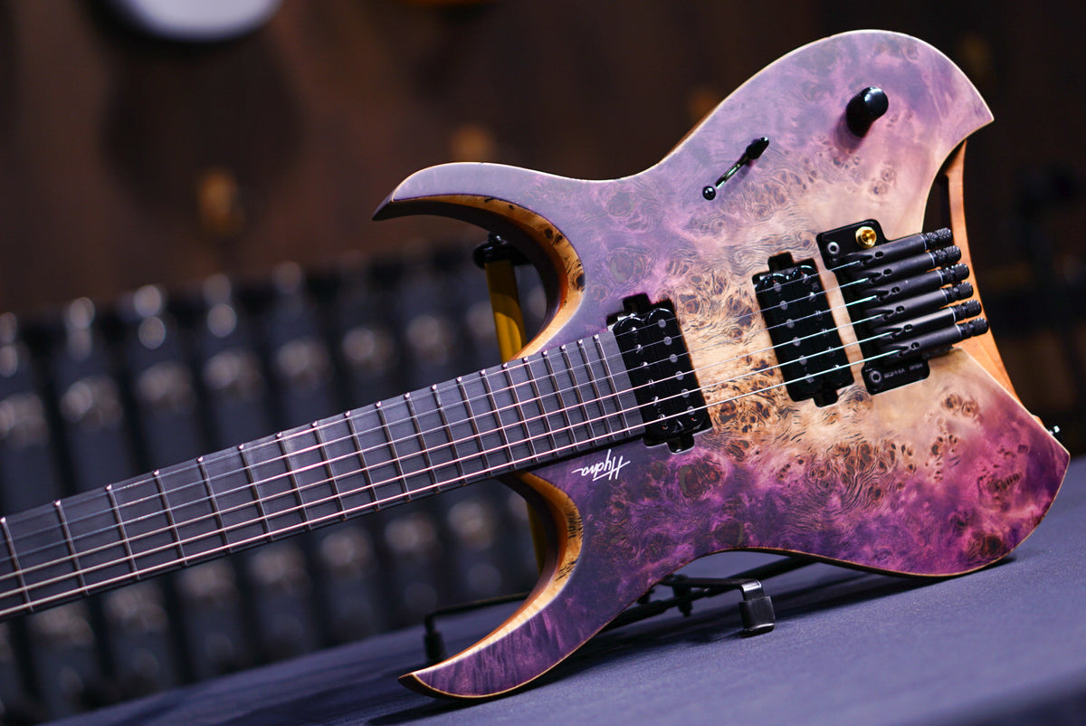 Mayones Hydra elite pro 6 trans natural fade purple burst out satine H