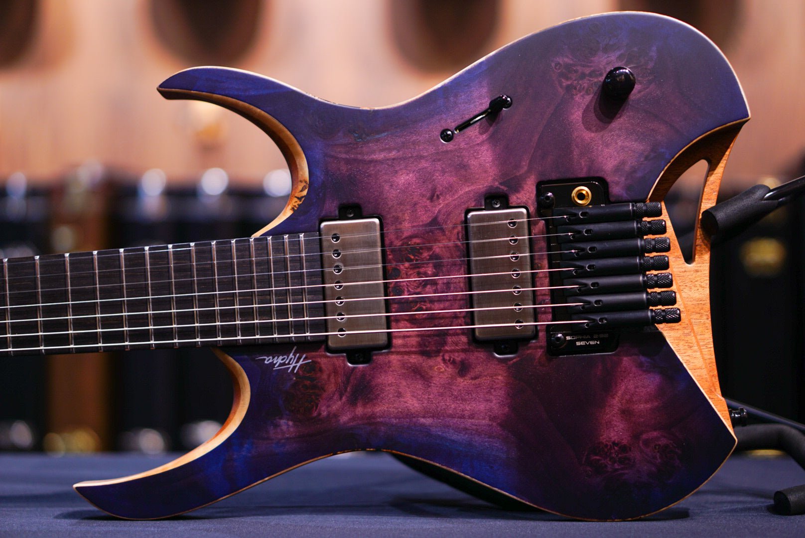 Mayones Hydra Elite Pro 7 Trans Dirty Purple Blue Burst Satine HF00007