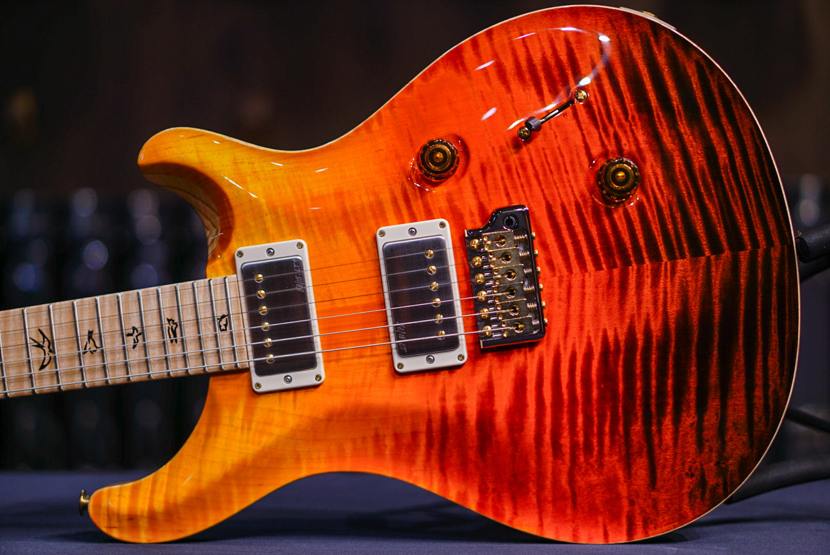 PRS Custom 24 wood library orange fade 0369345