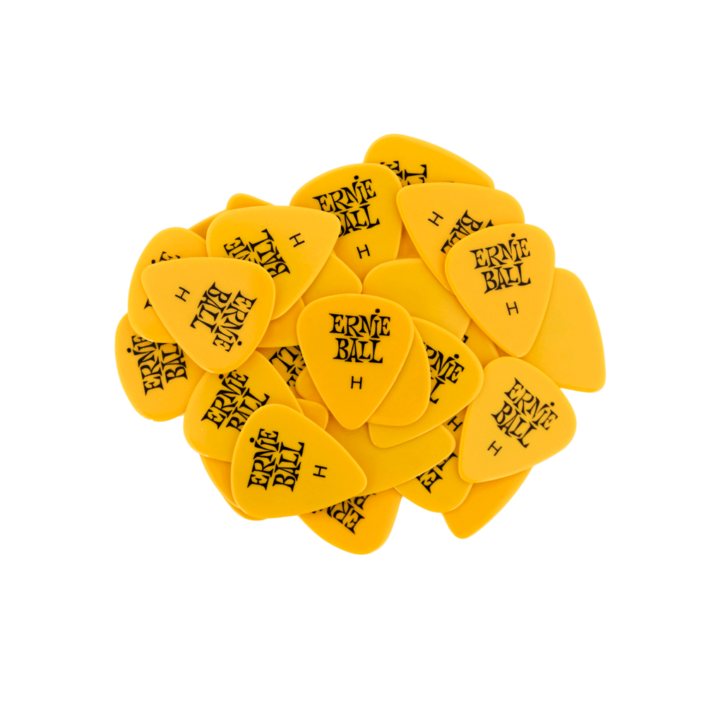 Ernie Ball Heavy Yellow Cellulose Picks, bag of 144